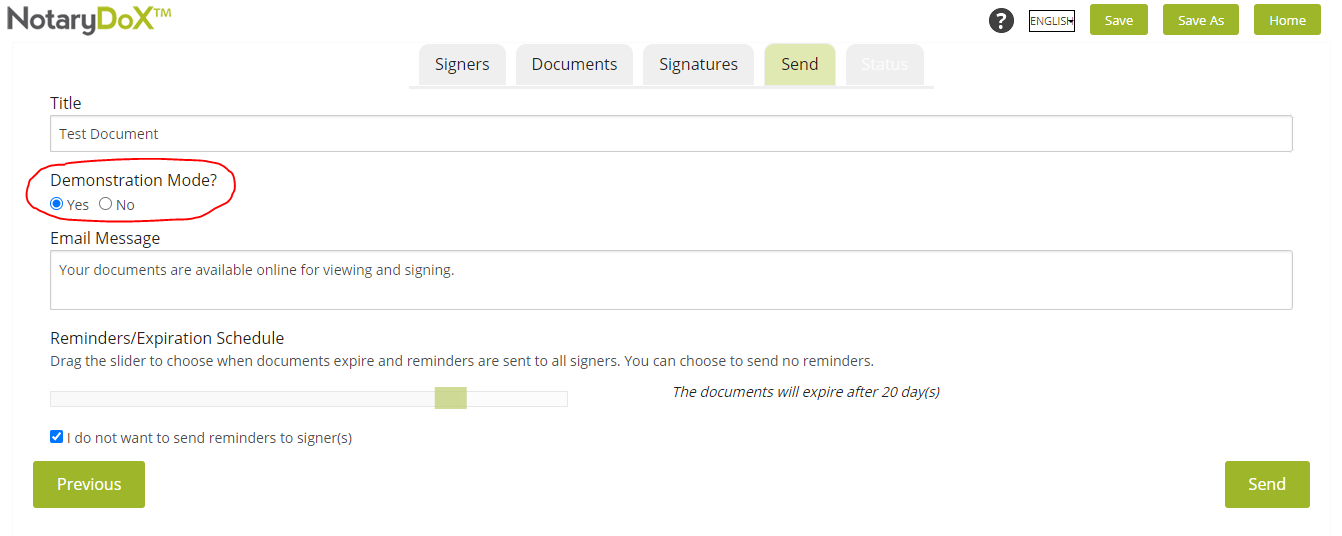 Demonstration Mode How To Make A Demo Transaction